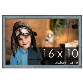 16x10 Distressed/Aged Complete Wood Picture Frame with UV Acrylic, Foam ...