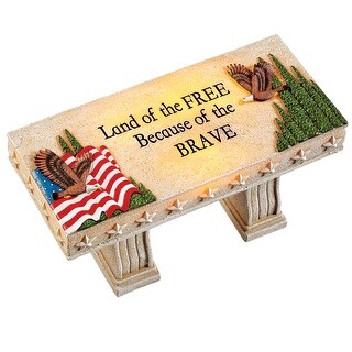 Solar Powered Americana Memory Garden Bench - 12.25 x 5.75 x 5.63 - Bed ...
