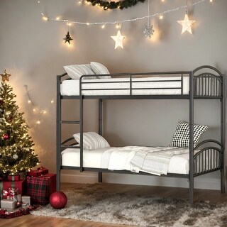 Twin Over Twin Metal Bunk Bed,Divided into Two Beds - Bed Bath & Beyond ...