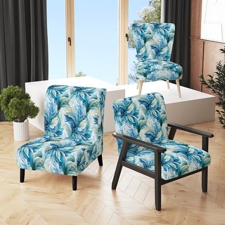 Designart "Oceanic Mirage Tropical Pattern III" Upholstered Tropical ...