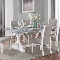 The Gray Barn Cardella Marble Top 7-Piece Dining Set - On Sale - Bed ...