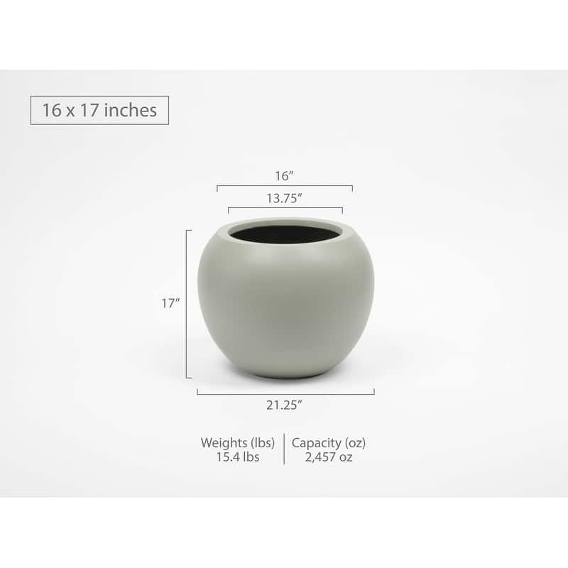 Indoor/Outdoor 1-piece Large Minimalist Fiberstone Lightweight Round ...