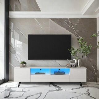 16-Colors TV Stand, Modern LED TV Console Table with Remote Control ...