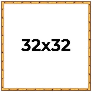 32x32 Frame Gold Bamboo Solid Wood Picture Frame | 1 Inch Moulding ...