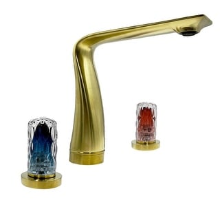 Modern Widespread 3 Hole, 2-handle Bathroom Faucet with Red and Blue ...