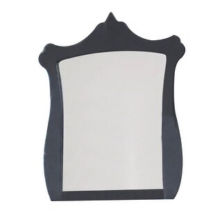 Velvet Upholstered Wall Mirror with Crown Top, Gray - Bed Bath & Beyond ...