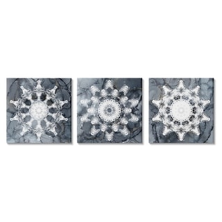 Stupell Boho Fractal Patterns 3 Piece Canvas Wall Art Set Design by ...