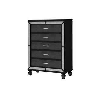Crystal Modern style 5-Drawer Chest Made with Wood in Mirror Accent ...