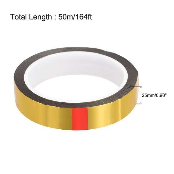 Gold Tone Metalized Mylar Tape 25mm x 50m/164ft Decor Tape for Graphic ...