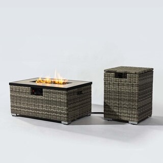 Versatile Rattan Fire Pit Table with Stylish Design and Practical ...
