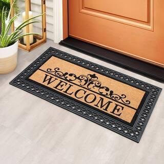 Chesapeake Coir Rubber Natural Black Non-Slip Doormat (22" x 47") - Bed ...