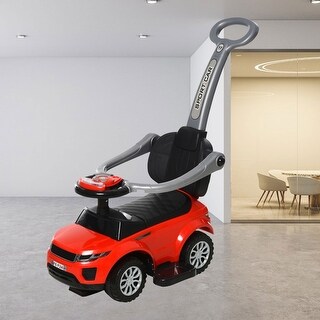 2-in-1 Sliding Push Car Stroller for Toddlers with Music, Horn, Light ...