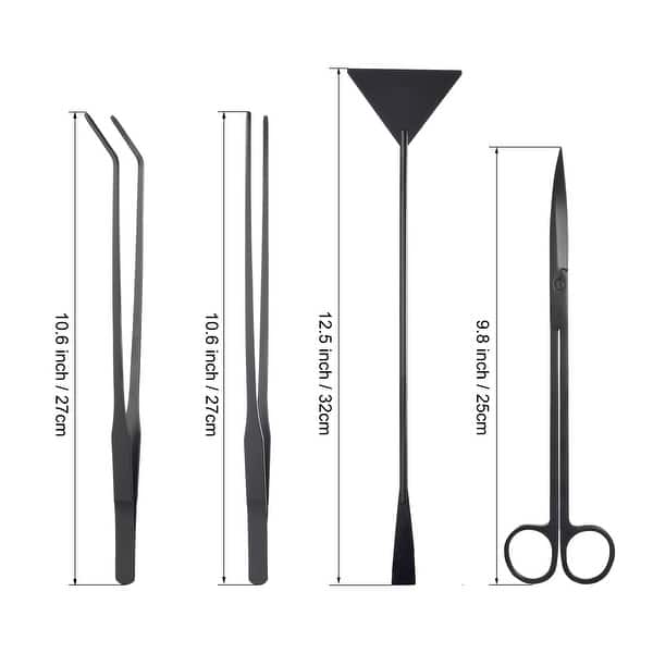 4 in 1 Set Black Tweezers Scissors Spatula with Case - Bed Bath ...