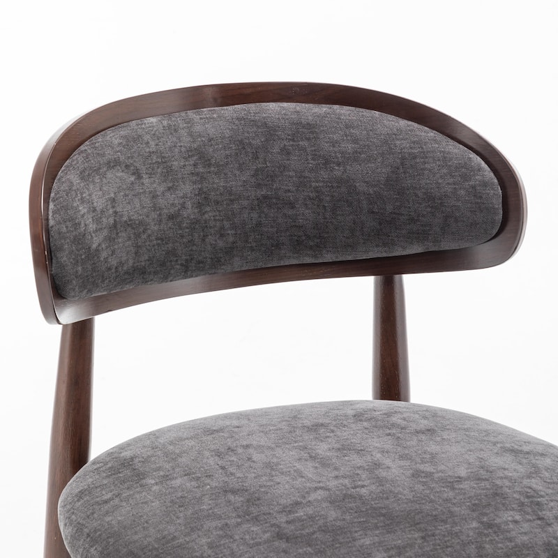 SEYNAR Set of 4 Mid-Century Modern Chenille Dining Chairs with Solid ...