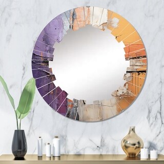 Designart "Collage Impressions IV" Abstract Collages Modern Wall Mirror ...