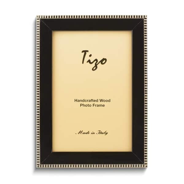 Curata Black with Black and White Border 5x7 Handcrafted Wood Photo ...