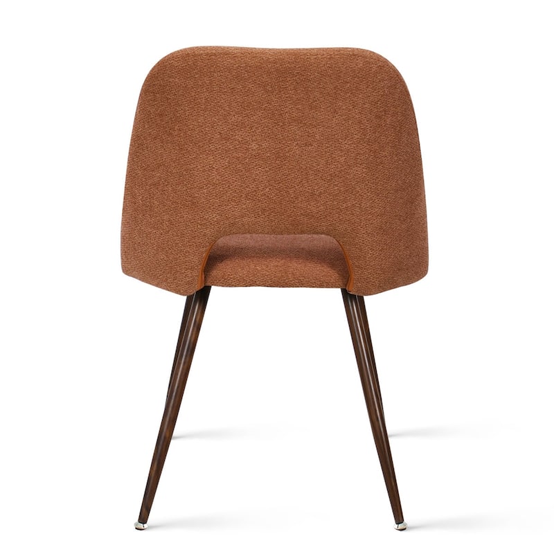 Upholstered Modern Cutout Back Dining Chair with Walnut Leg（Set of 4 ...