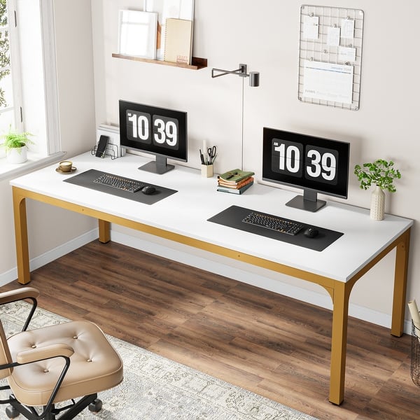 78.7 inches Extra Long Computer Desk 2 Person, Wide Double Office ...