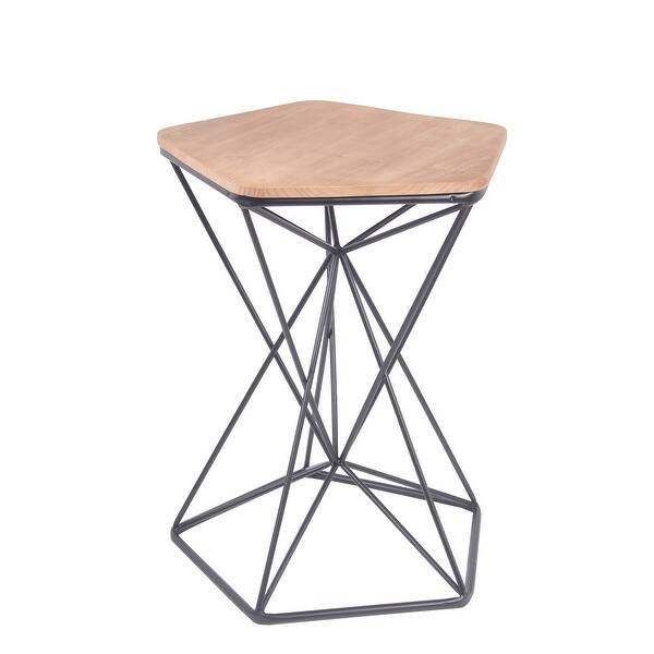 Dark Bronze Metal Pentagon Stand with Wood Top - Bed Bath & Beyond ...