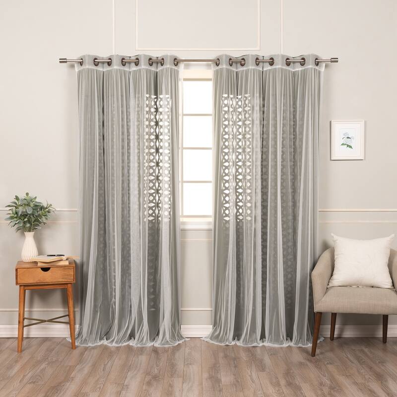 Aurora Home Mix & Match Trellis Cut Out Curtains - Bed Bath & Beyond ...
