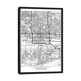 iCanvas "Phoenix Minimal Urban Blueprint Map" by Hubert Roguski Framed ...