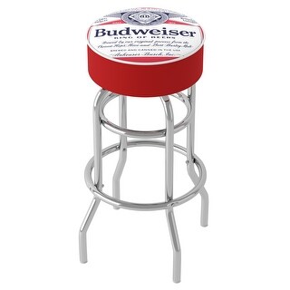 Budweiser Chrome Padded Bar Stool with Swivel - Label Design - 20" x 20 ...