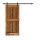 30 in x 84 in Walnut Stained 2 Panel Barn Door with Sliding Hardware ...