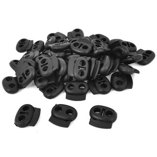 Plastic 5mm Dia Two Holes Spring Lanyard Cord Locks Toggles 50 Pcs ...