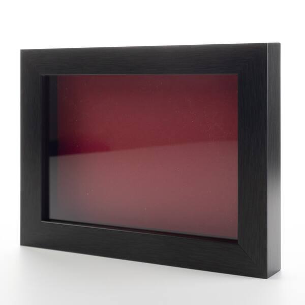 Charcoal 24x36 Wood Shadow Box with Red Acid-Free Backing - With 5/8 ...