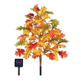 Solar Powered Colorful Maple Tree Outdoor Garden Stake - 13 x 28 x 13 ...