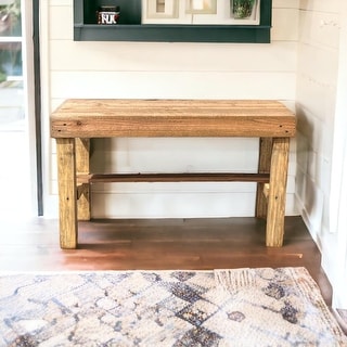 Farmhouse Rustic Solid Wood Entry Bench - Bed Bath & Beyond - 38906255