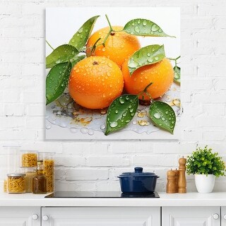 Designart "Fruit Mandarin Orange Pointillism I" Food & Beverage Wall ...