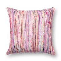 Textured Red/ Multi Stripe 22-inch Throw Pillow or Pillow Cover - On ...