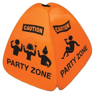 Pack of 12 Party Zone Orange Caution Cone Collapsible Pop-Up Decorative ...