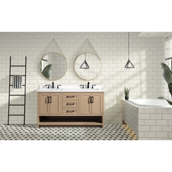 Ari Bath Venice 55" Bathroom Vanity, Oak Gray - Bed Bath & Beyond ...