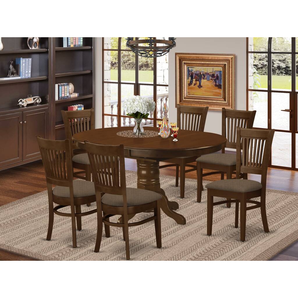 East West Furniture 7 Piece Kitchen Table Set- an Oval Dining Room ...