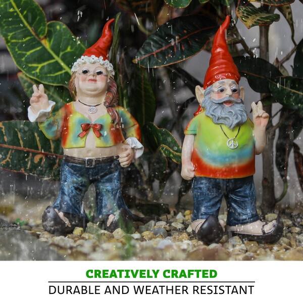 A pair of hippie garden gnome statues - Bed Bath & Beyond - 37522330