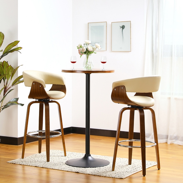 Glitzhome Set of 2 or 4 Modern Counter Bar Height Wooden Swivel Bar Stools On Sale Bed Bath Beyond 31410080