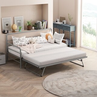 Twin Size Daybed with Adjustable Trundle - Bed Bath & Beyond - 36793980