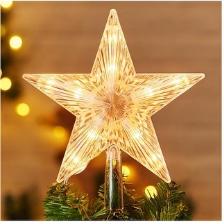 5 Point Clear Star Light Up Tree Topper - On Sale - Bed Bath & Beyond ...