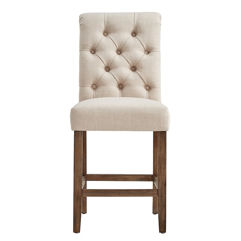 Benchwright Premium Tufted Rolled Back Counter/ Bar Height Stools (Set ...