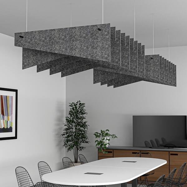 eSCAPE Series 5' L Alternating Angles Acoustical Ceiling Baffles - Bed ...
