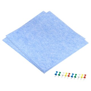 6Pcs Felt Pin Board Tile Self Adhesive Square Wall Bulletin Push Pin ...