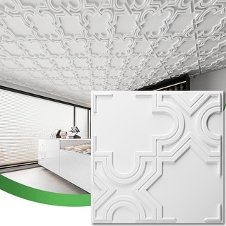 Art3d 3D PVC Ceiling Tiles, 3D Wall Panels, 2x2 ft. (pack of 12) - Bed ...