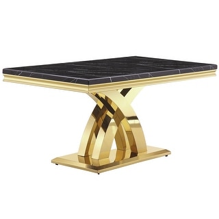 luxury Dining Room Table with Smooth table top and Polished metal ...