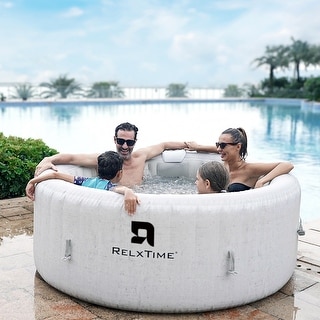 Portable Round Inflatable Hot Tub 4 Person Spa with 120 Bubble - Bed ...