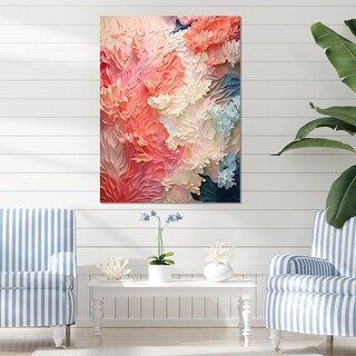 Designart "Abstract Coral Flowers Collage II" Coastal Coral Under Water ...