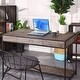 Industrial Style Computer Desk, Sit Stand Up Desk with 1-Drawer, Home ...