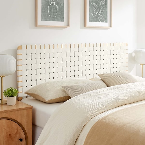 Sparta Twin/Full/Queen/King Vegan Leather Weave Headboard - Bed Bath ...