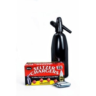 Mr. Fizz 1 Liter Aluminum Seltzer Bottle Black Plus Bonus 50 Pack - Bed ...